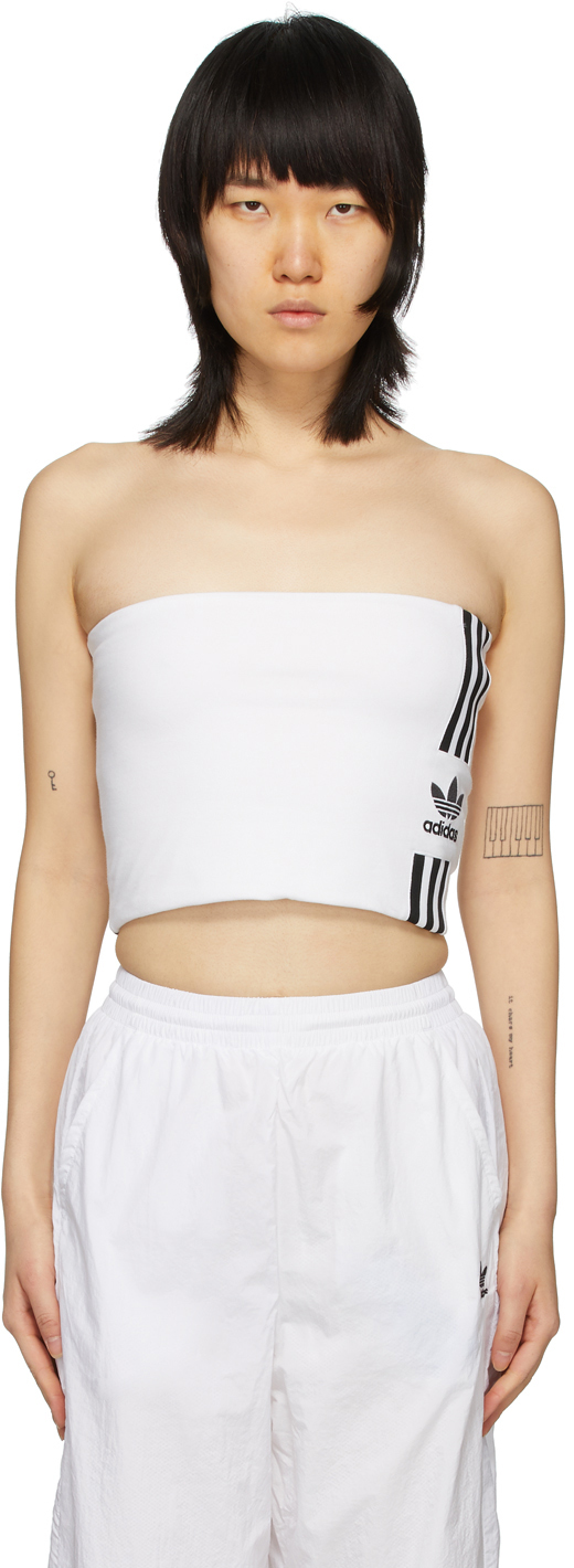 adidas Originals: White Tube Tank Top | SSENSE