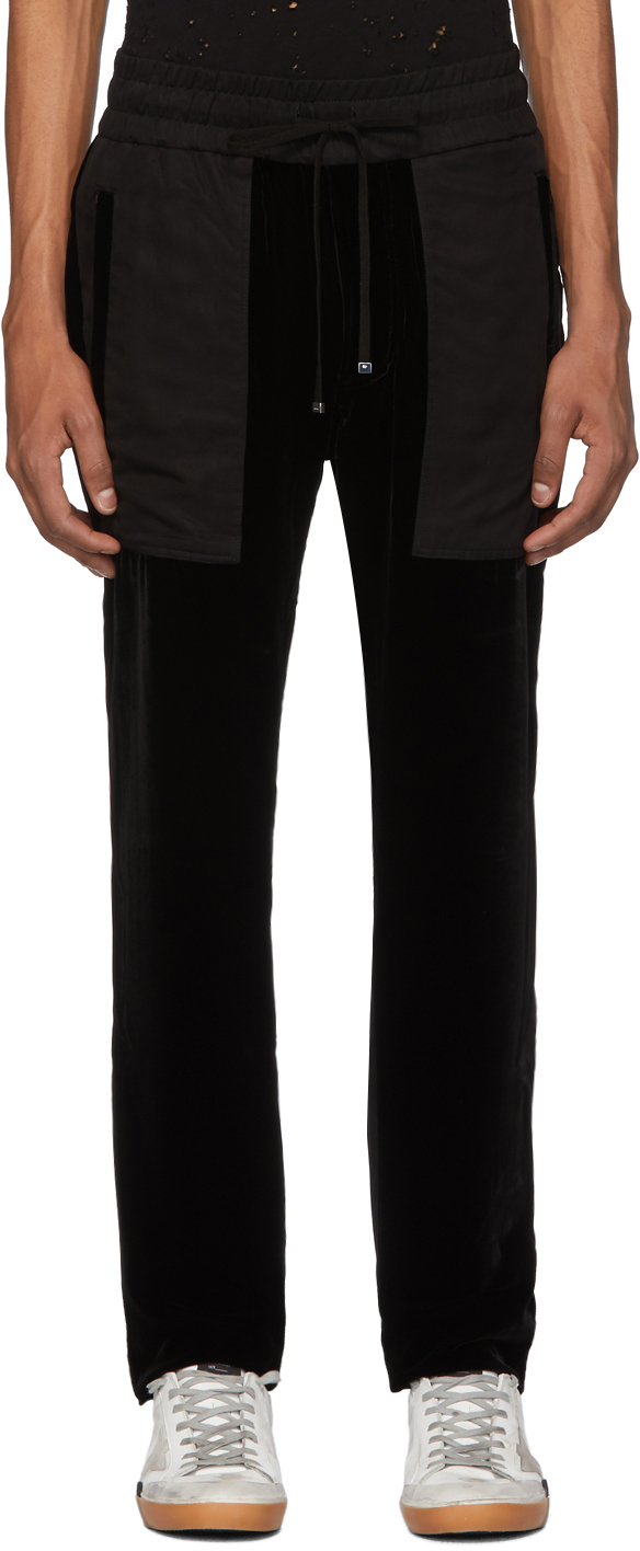 AMIRI Black Velvet Commando Patch Lounge Pants