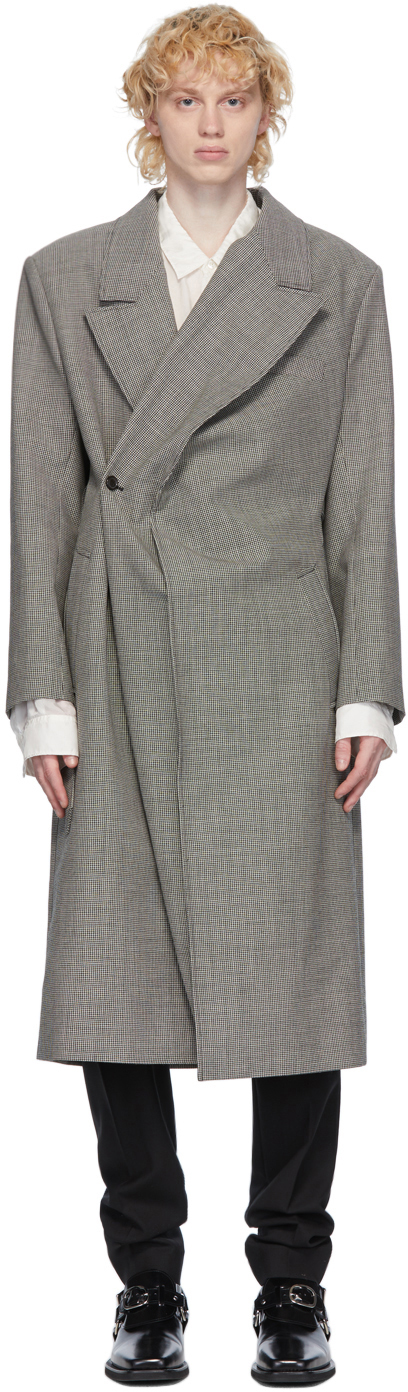 Y/Project: Black & White Pop-Up Lapel Coat | SSENSE