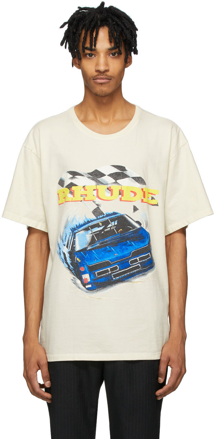 Rhude: Off-White Nascar Race T-Shirt | SSENSE Canada
