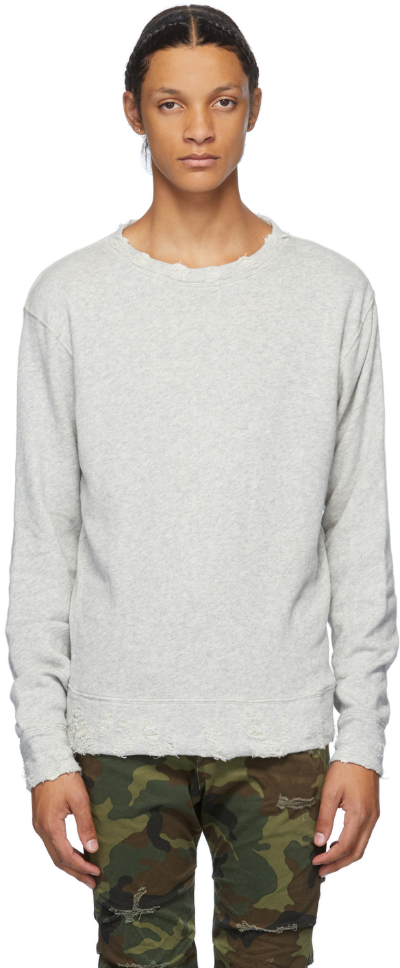 R13: Grey Vintage Sweatshirt | SSENSE Canada