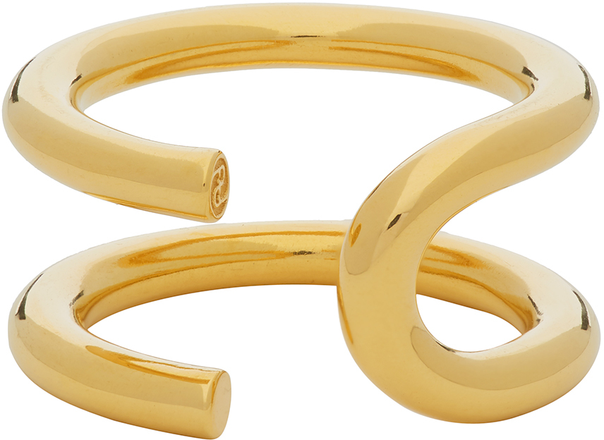 All Blues: Gold Polished Turn Ring | SSENSE UK