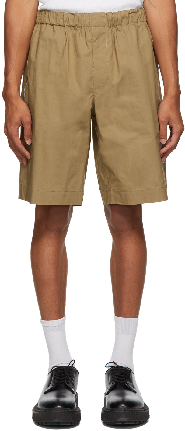 Helmut Lang: Tan Pull-On Shorts | SSENSE