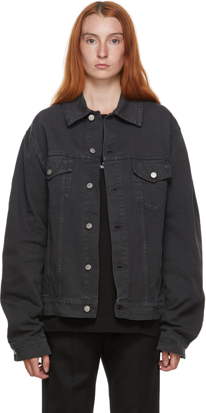 Maison Margiela: Black Denim Vintage Wash Jacket | SSENSE UK