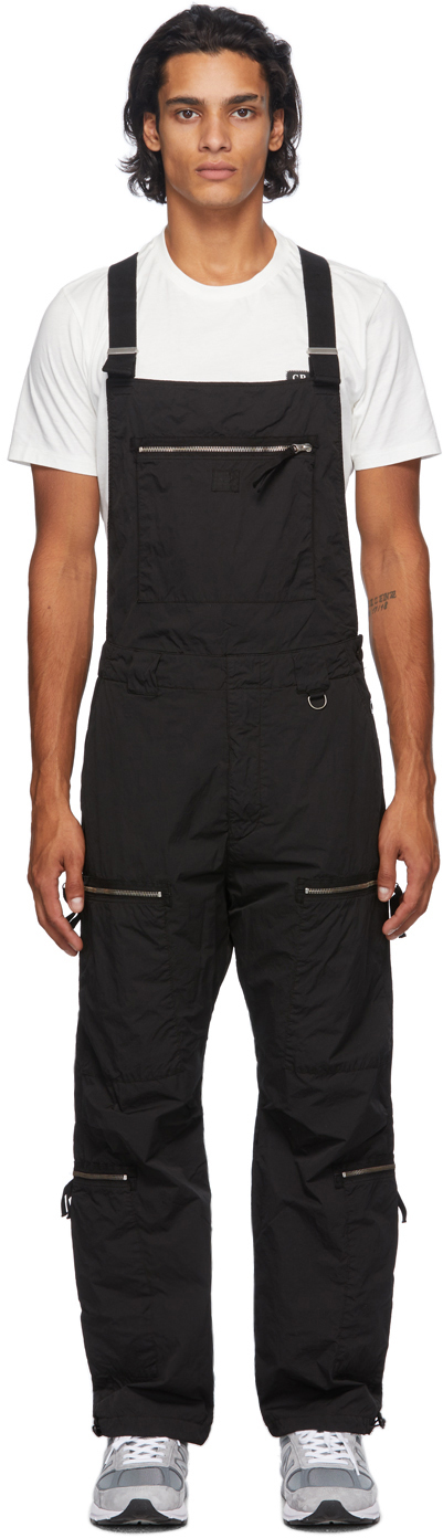 C.P. Company: Black Zipper Utility Overalls | SSENSE