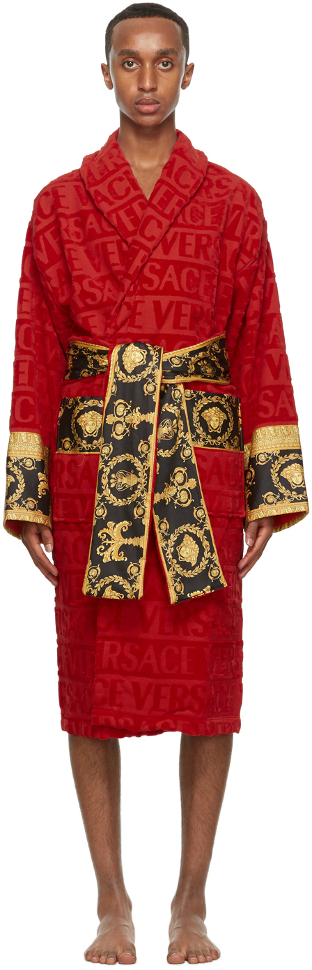 Versace: Red Barocco Robe | SSENSE