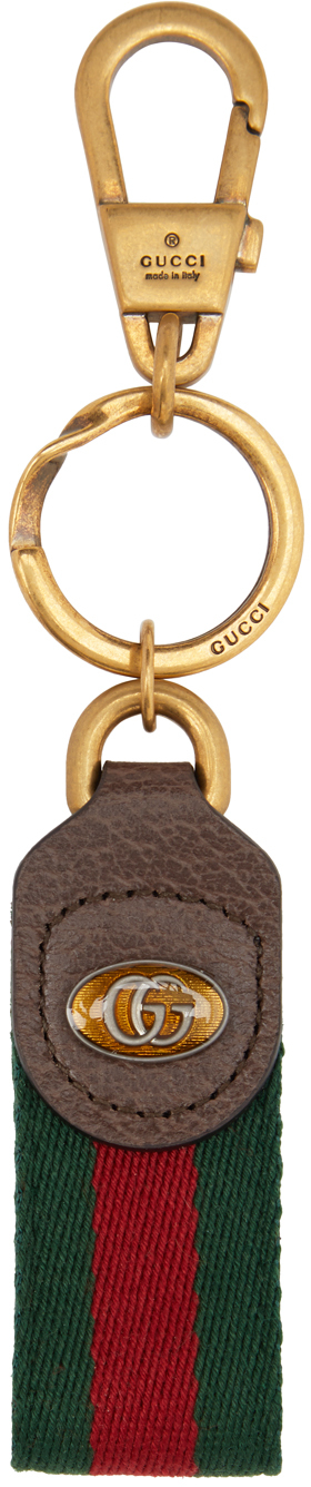 Gucci: Green & Red Ophidia Keychain | SSENSE Canada