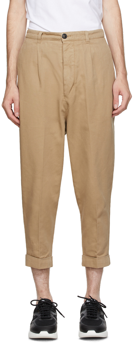 AMI Alexandre Mattiussi: Beige Carrot Trousers | SSENSE