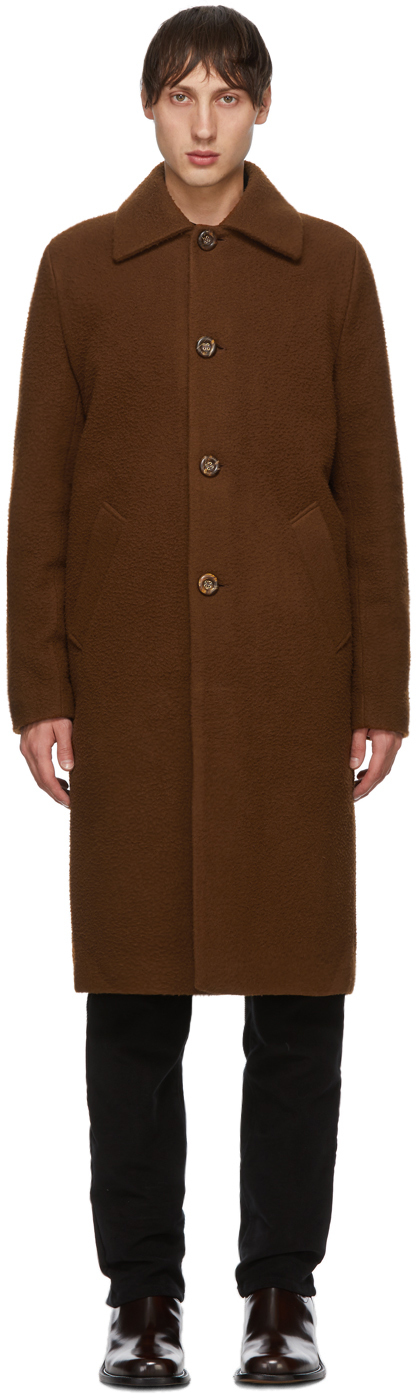 Séfr: Brown Wool Ian Coat | SSENSE UK