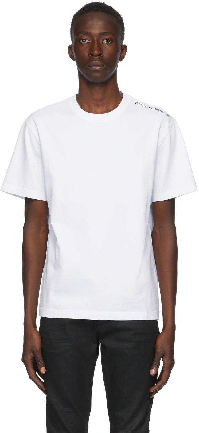 Paco Rabanne: White Logo T-Shirt | SSENSE