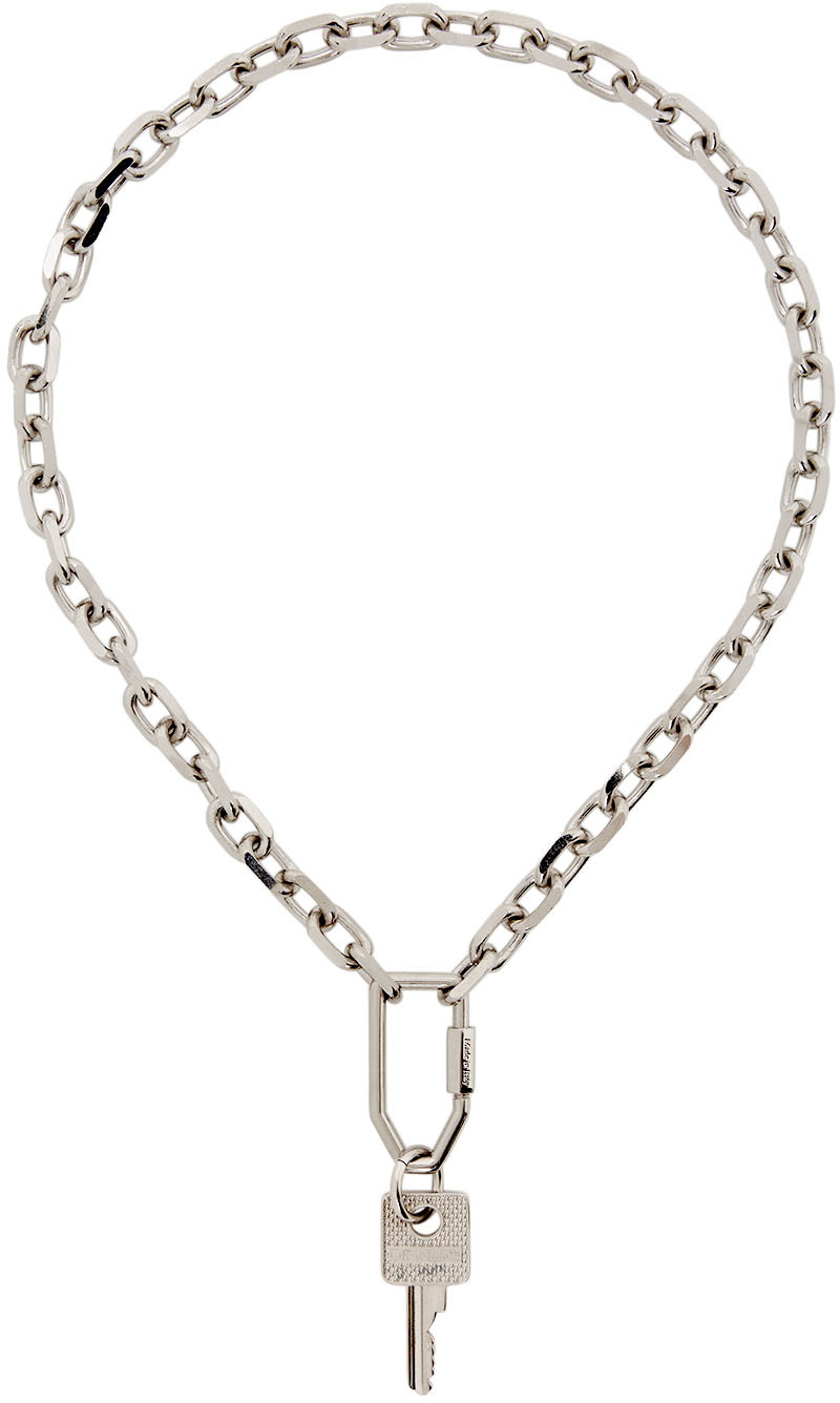 Off-White: Silver Keychain Necklace | SSENSE Canada