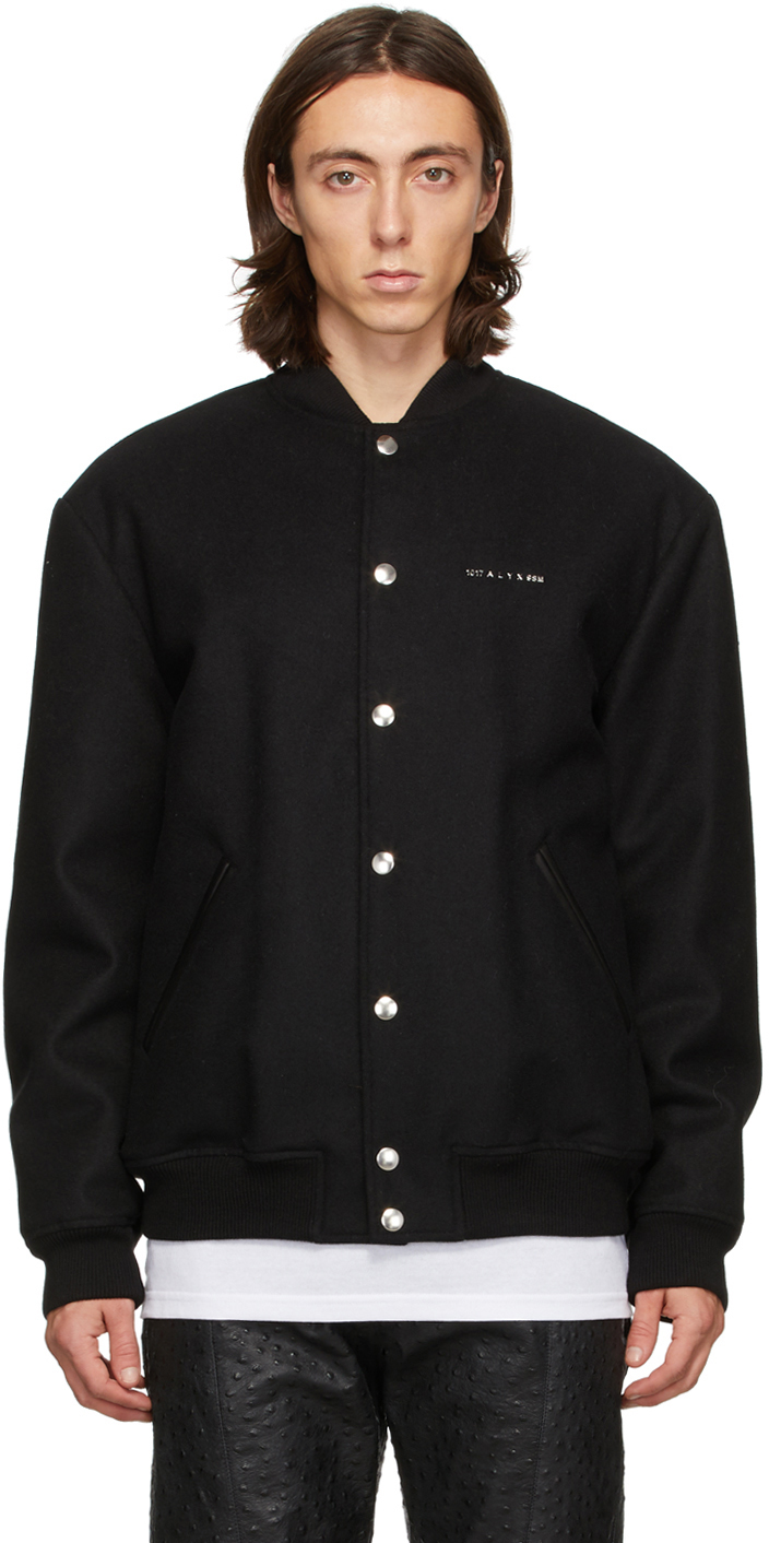 1017 ALYX 9SM: Black Wool Varsity Jacket | SSENSE UK
