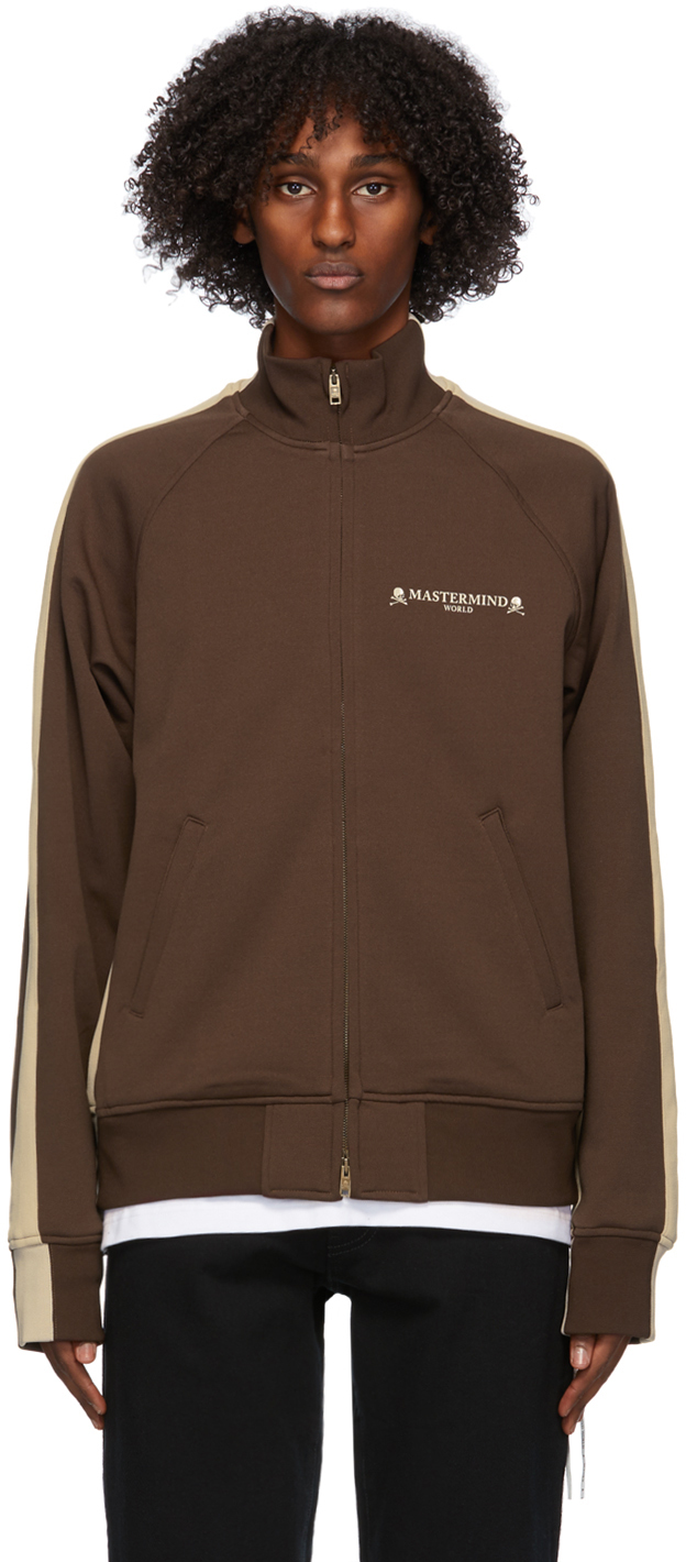 mastermind WORLD: Brown & Beige Side Line Track Jacket | SSENSE UK