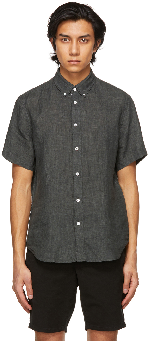 rag & bone: Grey Linen Tomlin Shirt | SSENSE UK