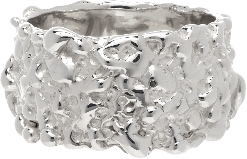 FARIS: Silver Roca Band Ring | SSENSE Canada