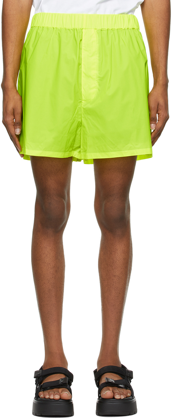Acne Studios: Yellow Ripstop Neon Shorts | SSENSE