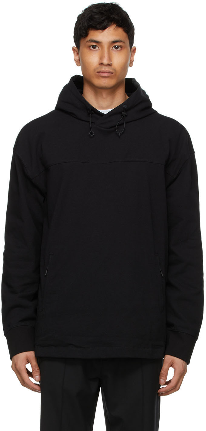 Y-3: 黑色 Classic Heavy Piqué 连帽衫 | SSENSE