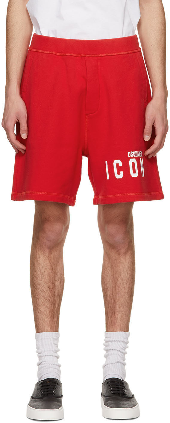 Dsquared2: Red 'Icon' Shorts | SSENSE