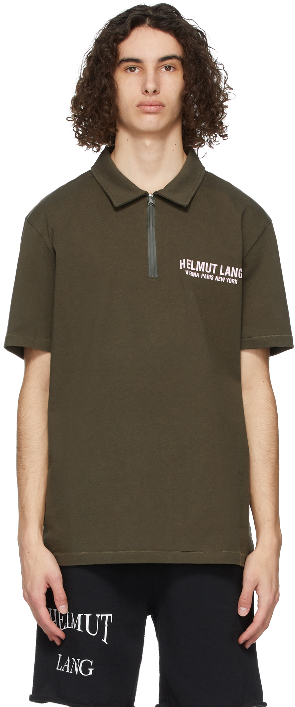 HELMUT LANG Khaki Logo Polo