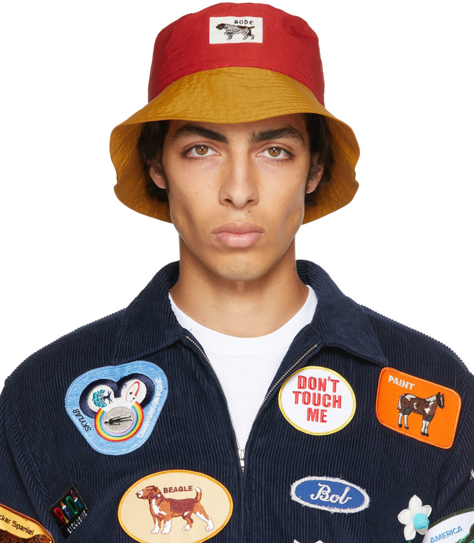 Bode: Red & Yellow Monday Bucket Hat | SSENSE Canada