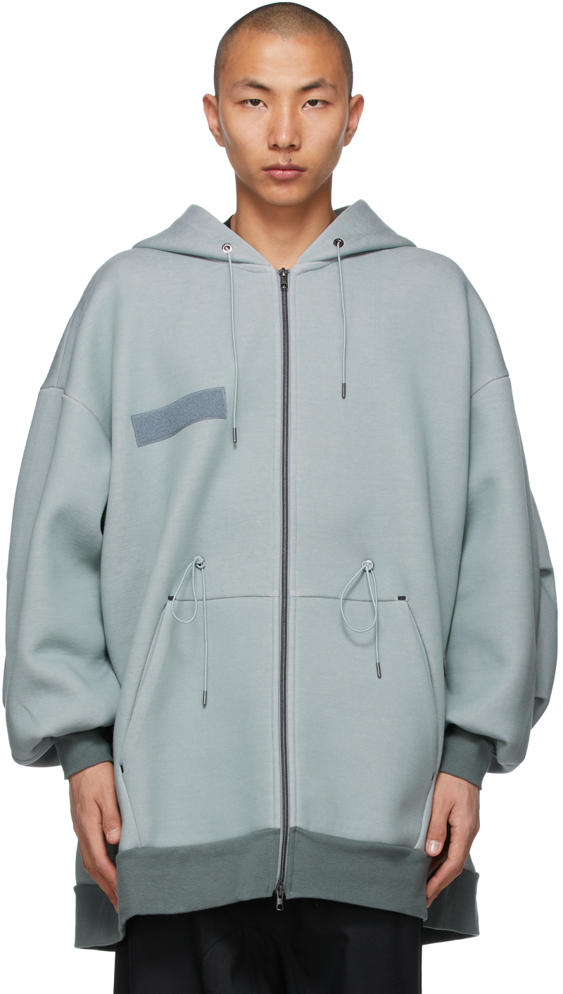 Fumito Ganryu: Grey Mods Parker Hoodie | SSENSE Canada