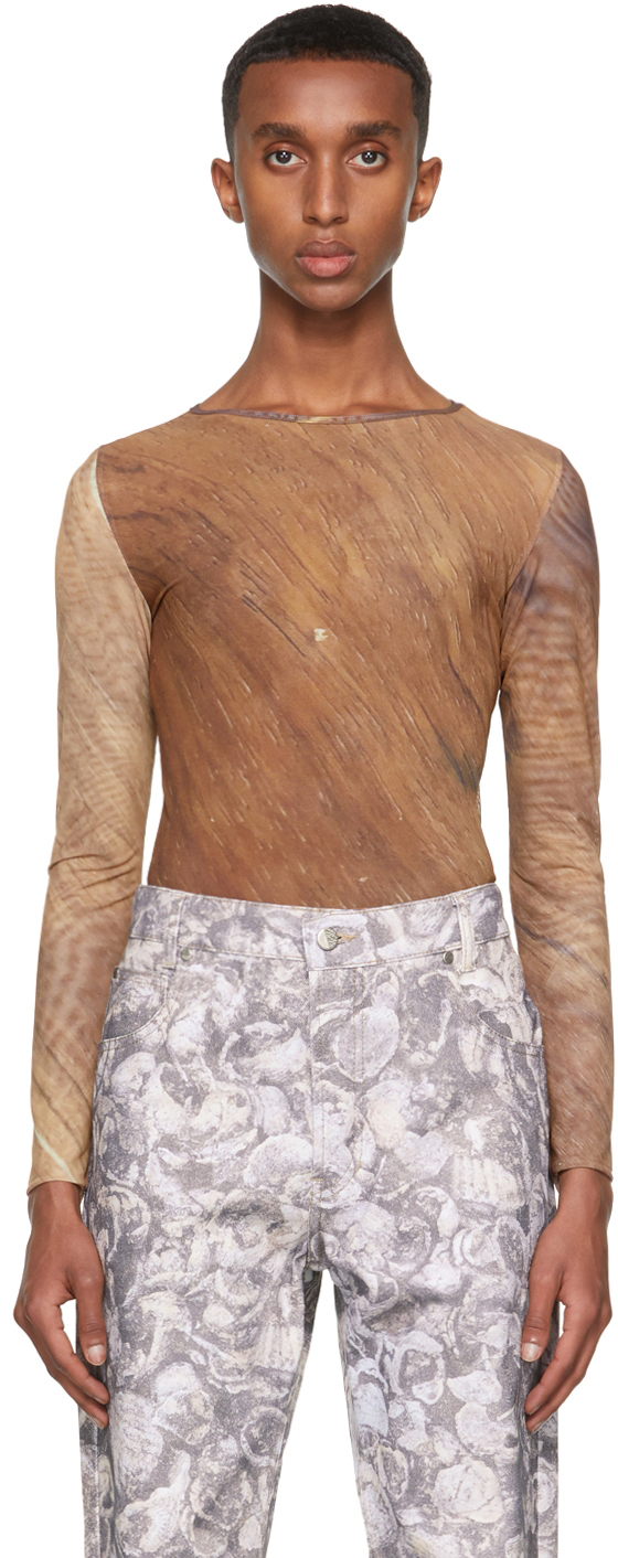 Serapis: Brown 'In This Earthly Tent We Groan' Tech Long Sleeve T-Shirt ...