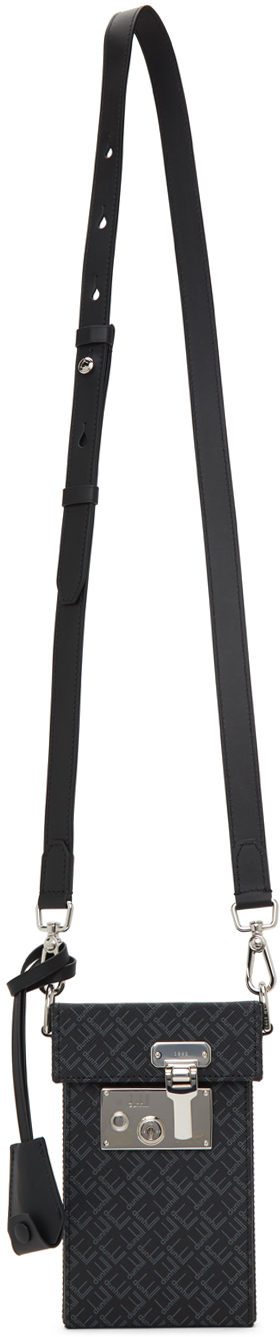 Dunhill: Black & Grey Signature Lock Bag | SSENSE Canada