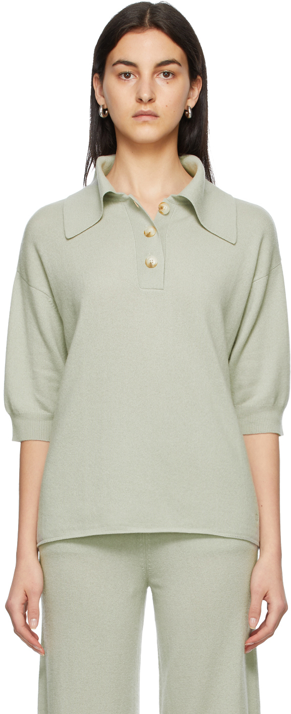 Loulou Studio: Green Cashmere Saziley Polo | SSENSE Canada