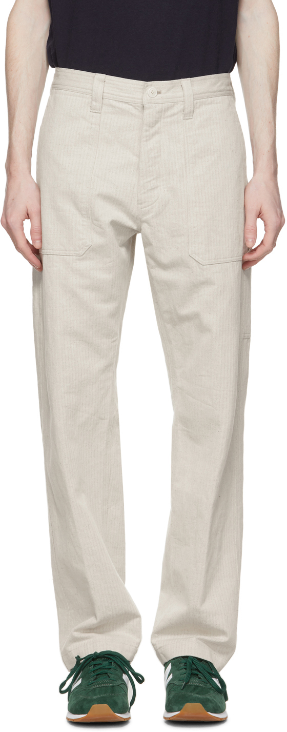 ts(s): Off-White Herringbone Fatigue Trousers | SSENSE UK