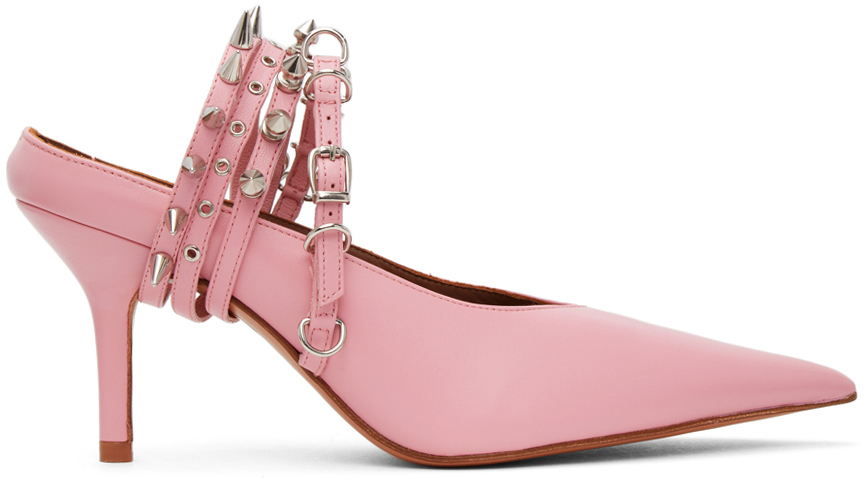 Abra: Pink Spike Mules | SSENSE Canada
