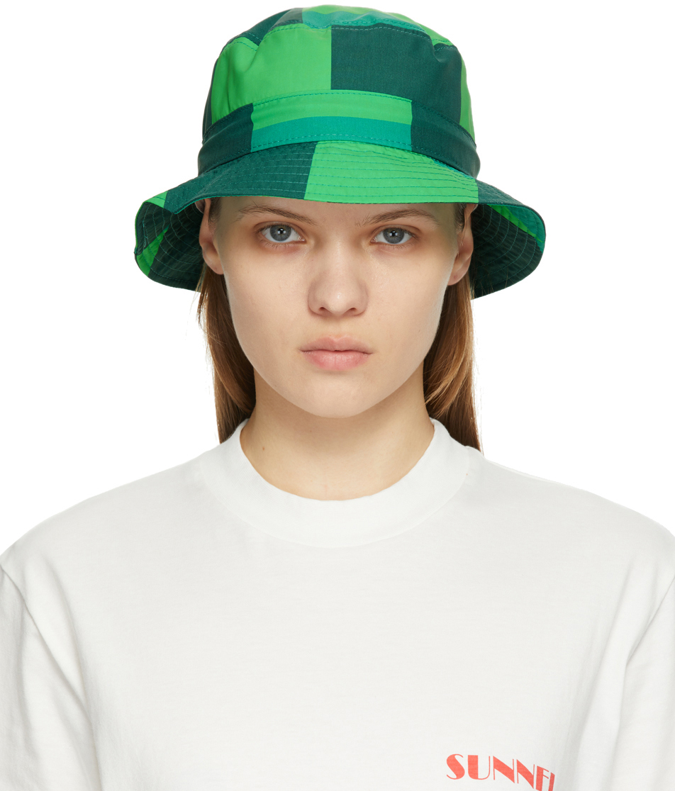 Green Print Bucket Hat by Sunnei on Sale
