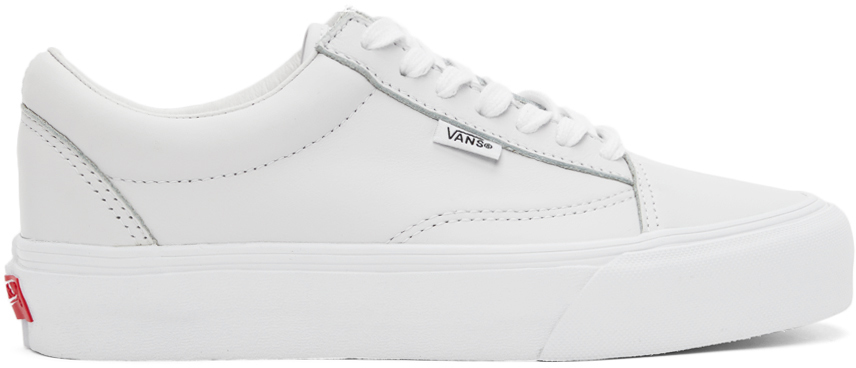 Vans: Baskets en cuir blanches Old Skool NS VLT LX | SSENSE France