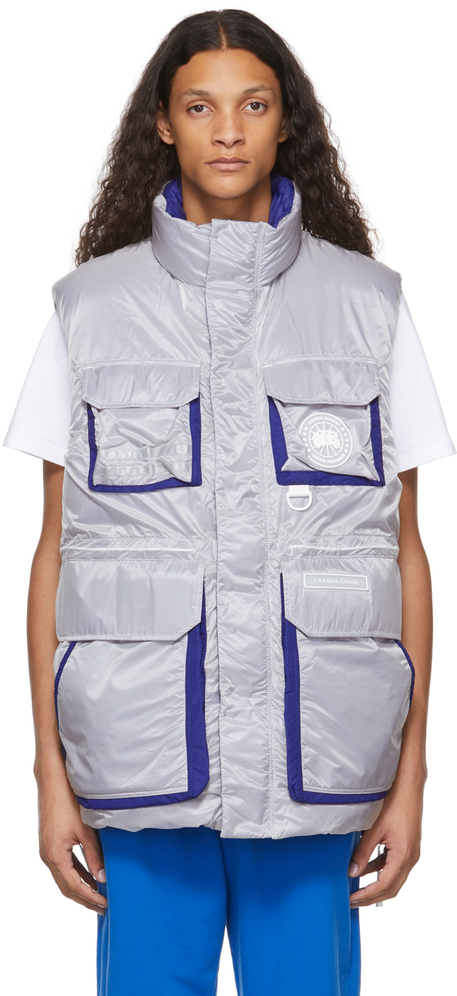 Canada Goose: White & Blue Down Iceberg X-Ray Vest | SSENSE UK