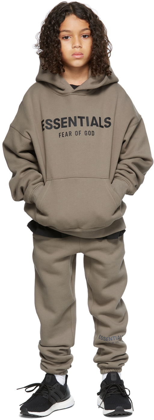 Essentials Kids Taupe Fleece Sweat Lounge Pants