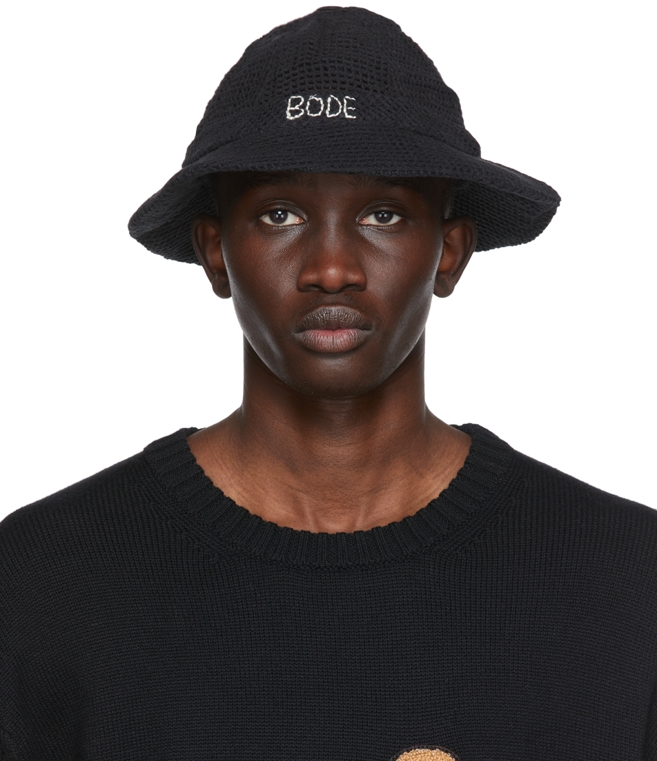 Bode Ssense Exclusive Black Mesh Bucket Hat | ModeSens