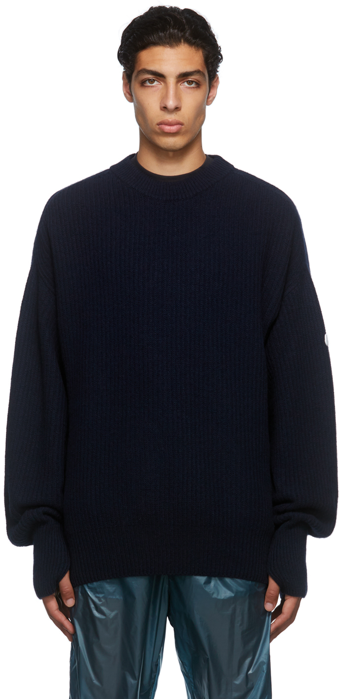 Moncler Genius: Pull bleu marine en cachemire 4 Moncler Hyke | SSENSE ...