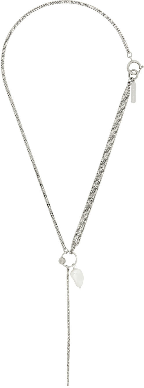Silver Larry Necklace by Justine Clenquet on Sale