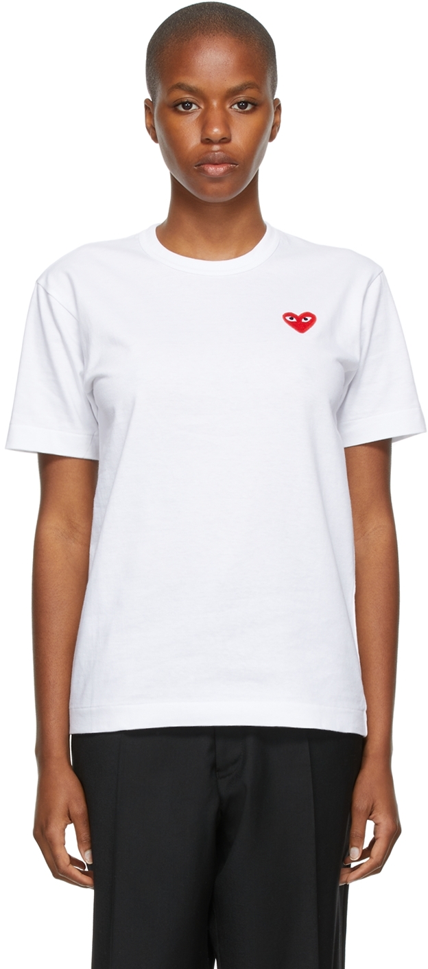 Comme des Garçons Play: Heart Patch T-Shirt | SSENSE
