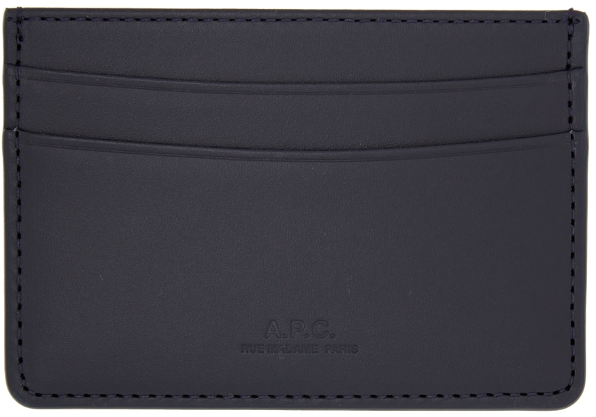 A.P.C.: Navy André Card Holder | SSENSE