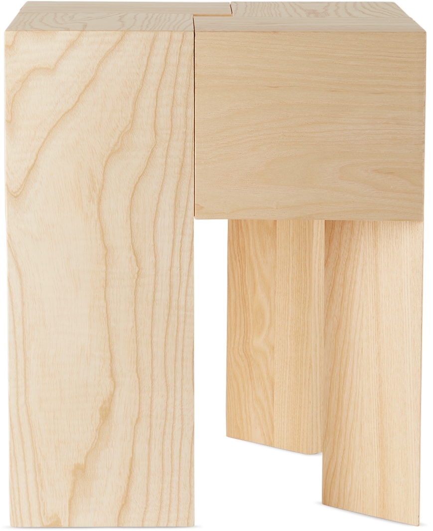 Karakter Beige Ash Triangle Side Table In Solid Ash | ModeSens