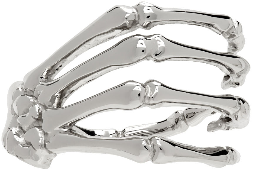 Raf Simons Silver Skeleton Bracelet | ModeSens