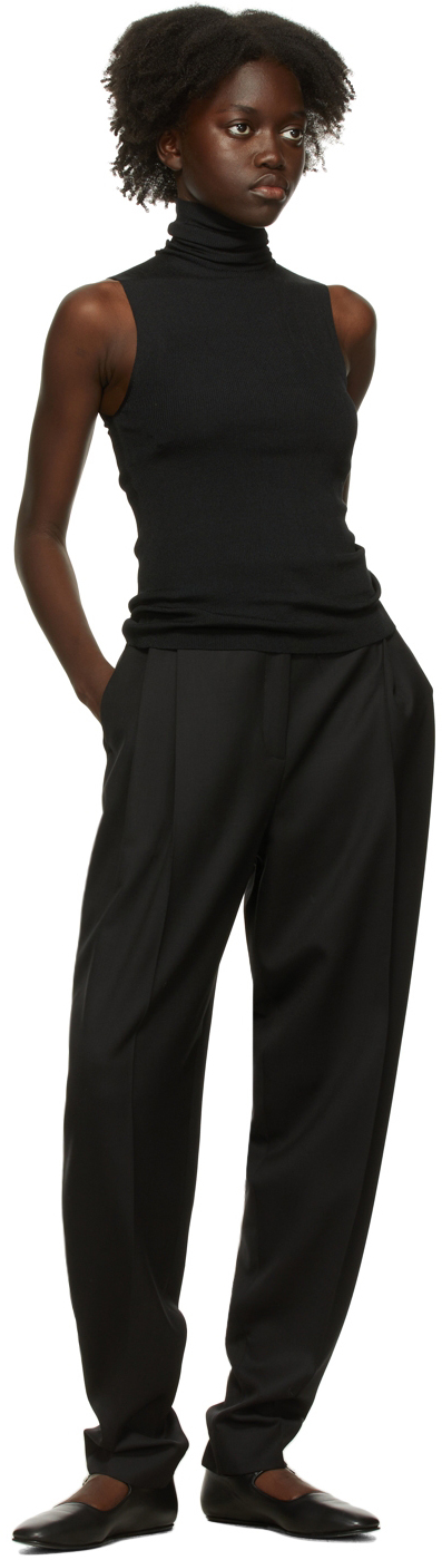 The Row Black Virgin Wool Malu Trousers | Smart Closet