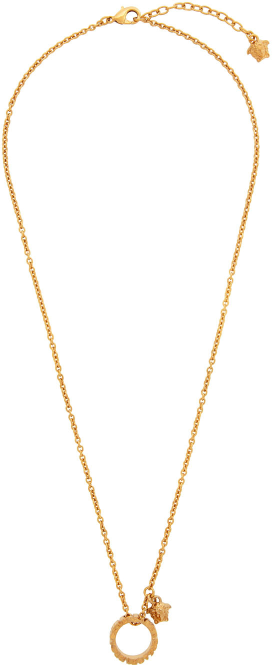 Gold Cut-Out Necklace by Versace on Sale