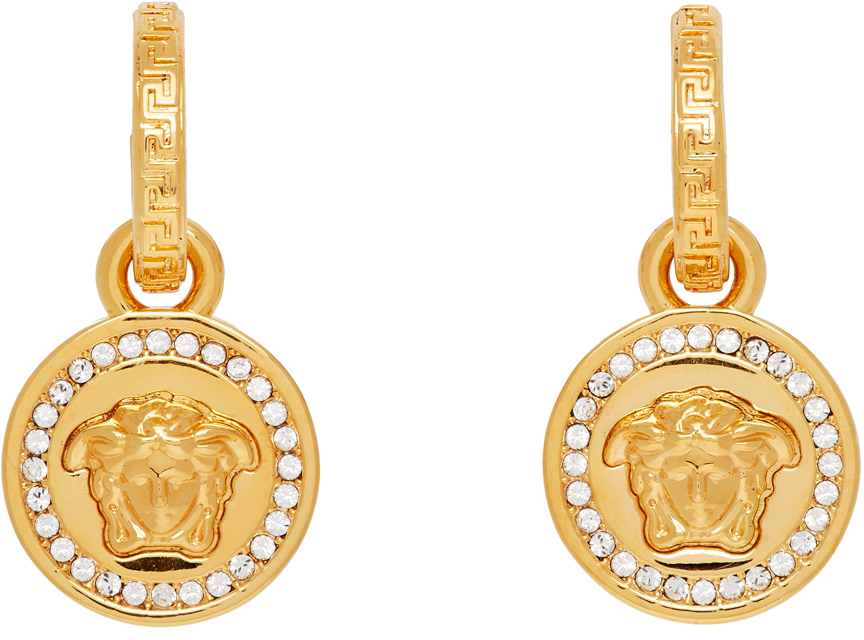 Versace: 金色 Diamond Medusa 耳坠 | SSENSE