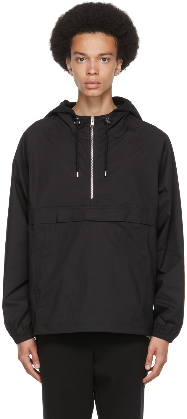 FRAME: Black Quarter Zip Jacket | SSENSE Canada