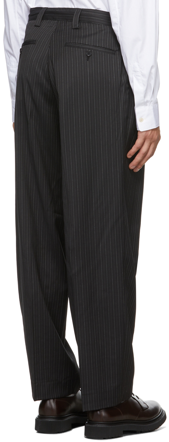 mfpen Black Pinstripe Classic Trousers | Smart Closet