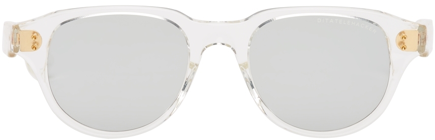 Dita: Transparent & Grey Telehacker Sunglasses | SSENSE UK