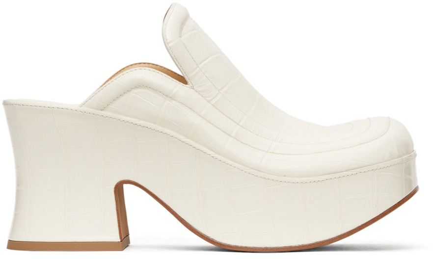 Bottega Veneta: Chaussures à talon compensé embossées façon croco ...