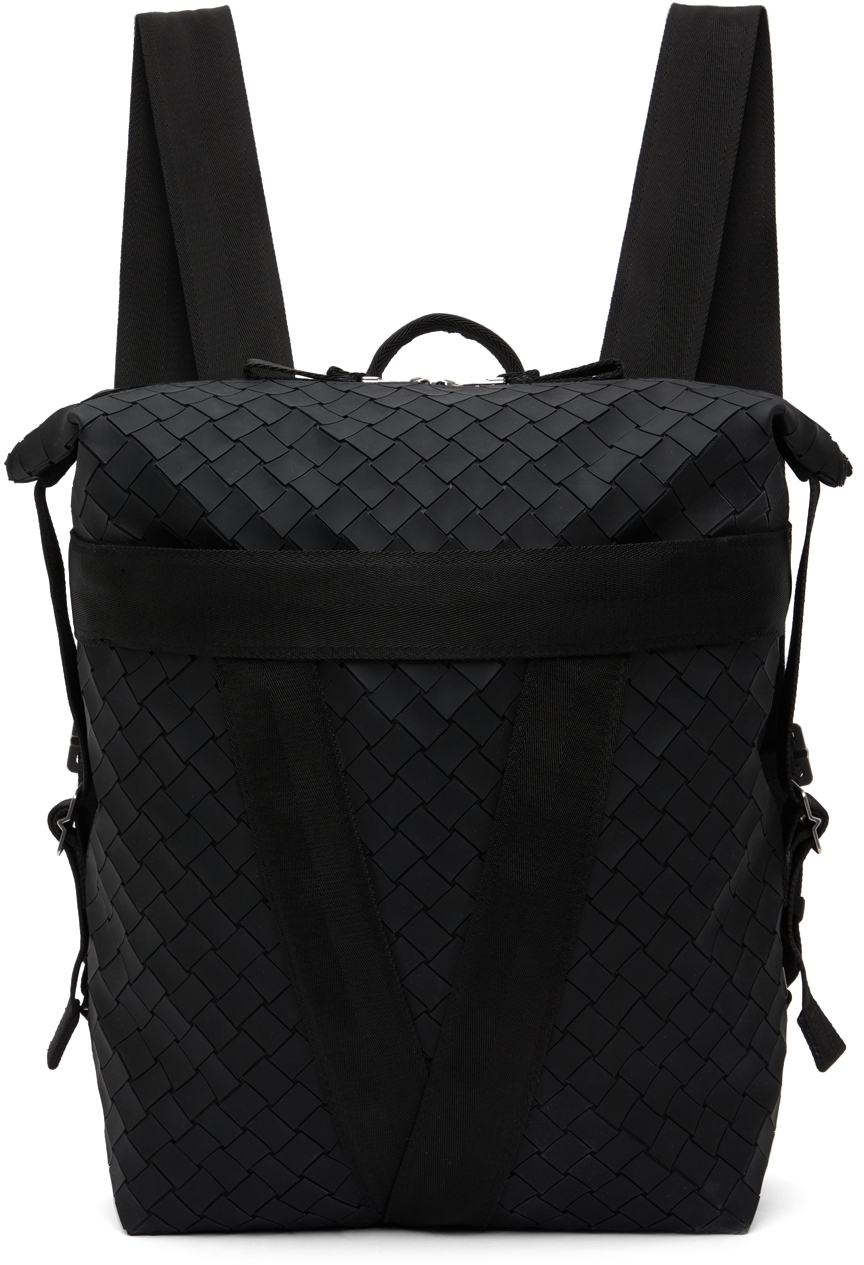 Bottega Veneta Black Rubber Buffer Backpack