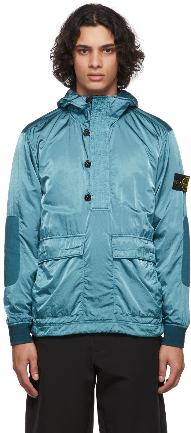Stone Island Blue Nylon Satin Jacket